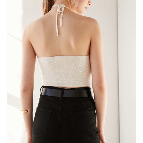 Urban Outfitters | Tops | Final Price Drop Knit Cream Halter Top | Poshmark